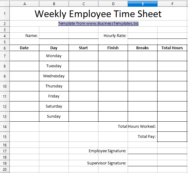 Weekly Timesheet In Pdf Printable Pdf Timesheets For Employees Time