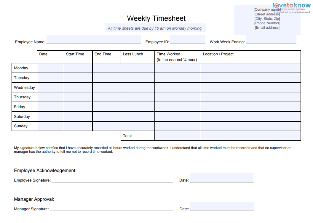 Work Timesheet Template Database