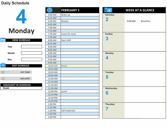 10 Work Schedule Templates