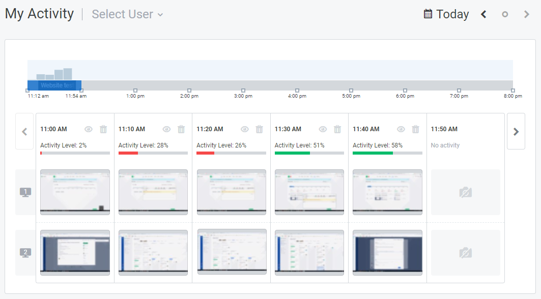 Monitor User Activity with Screenshots Capture