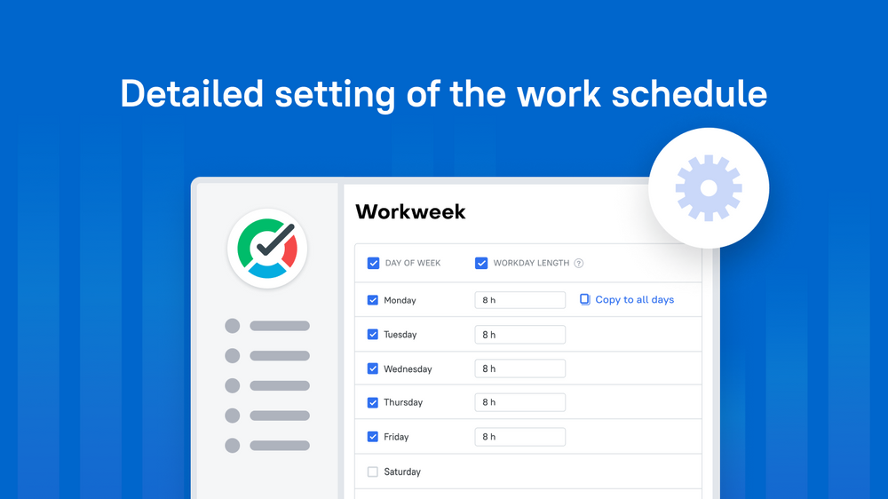Set up an employee work schedule in more detail