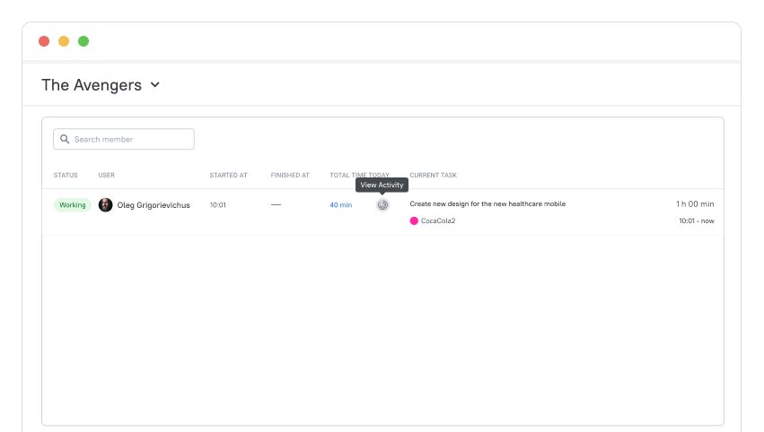 Team Dashboard to Monitor Your Team Performance