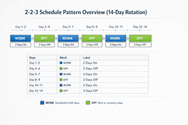 2-2-3 Work Schedule: Meaning, Benefits & Examples